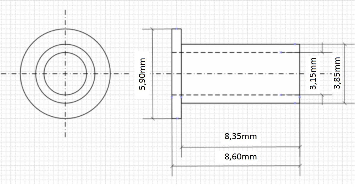 LOT DE 40 RIVETS LAITON - diam. 4 x 8mm - SCHARAL