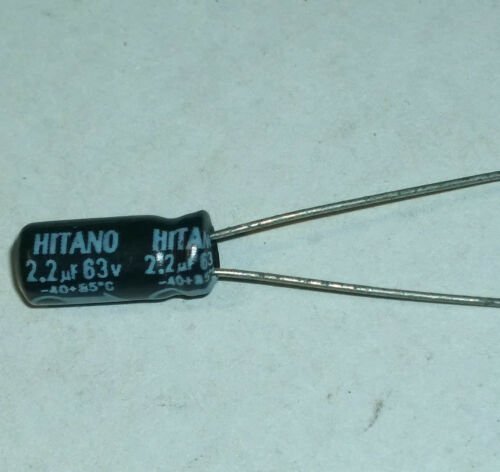 Lot de 25 condensateurs radiaux - 12 mm x diam. 5 mm - 2,2µF 63V - Hitano